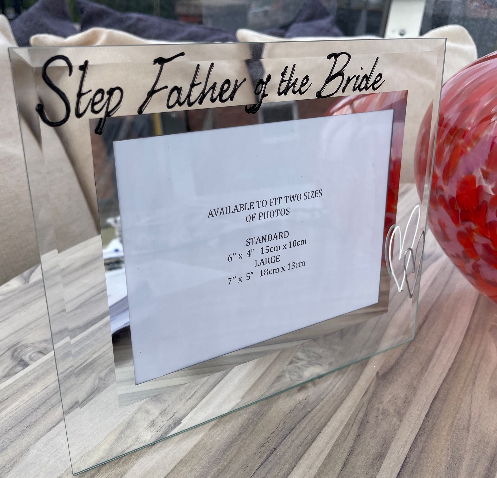 Step Father of the Bride Frame: Landscape (Hearts) – dreamair.co.uk